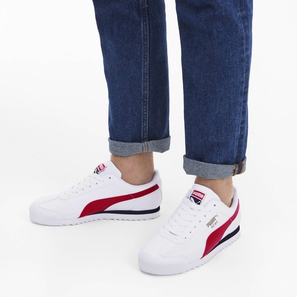 Puma | Shoes | Puma Roma Classic White And Red 0 | Poshmark